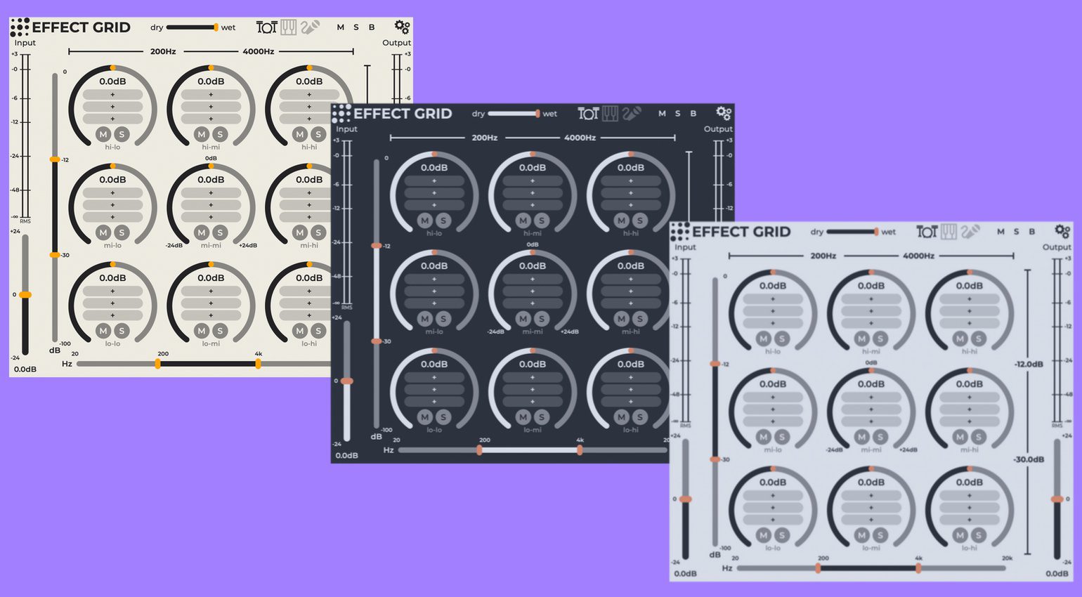 Effect Grid divide el audio en 9 rangos de frecuencia para procesarlos ...