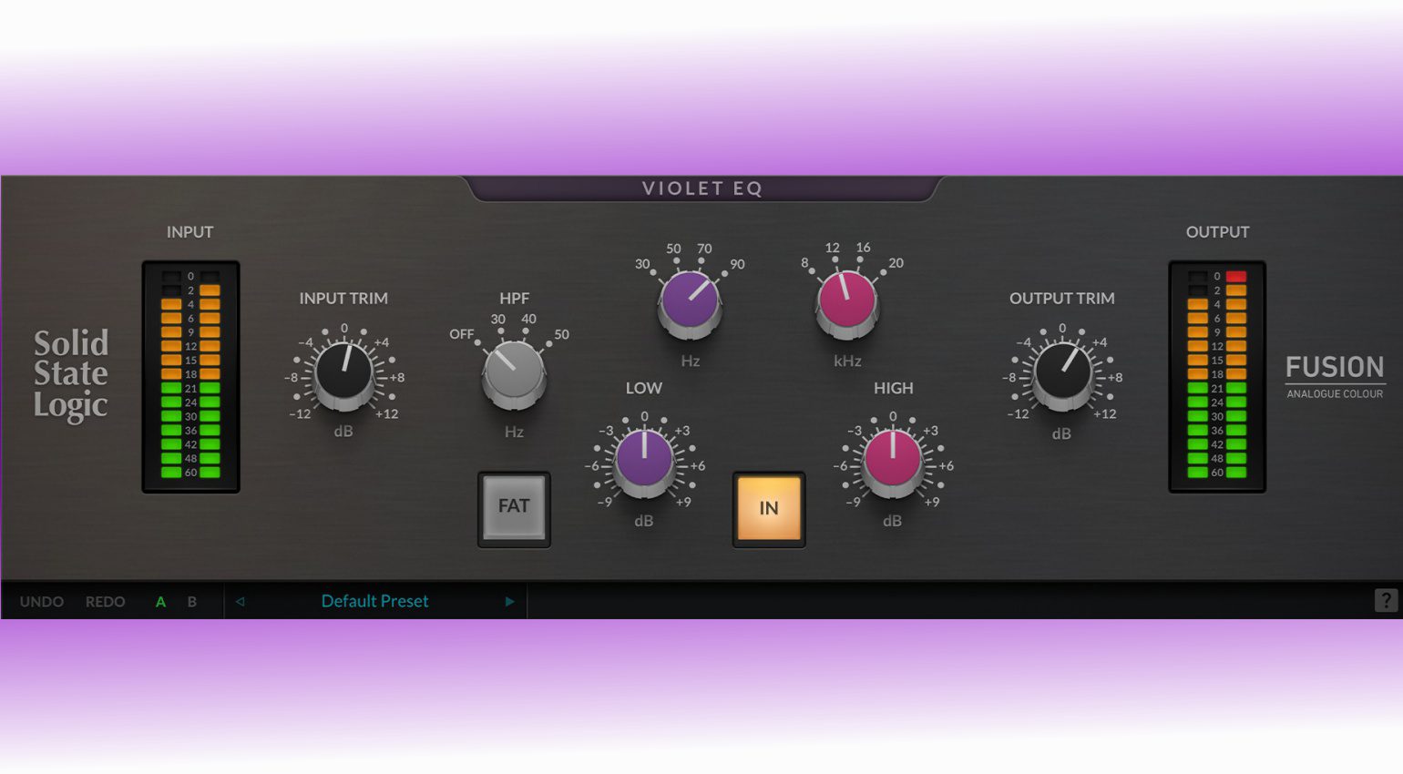 Plug-in SSL Fusion Violet EQ: Una EQ shelving de 2 bandas procedente de ...
